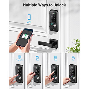 WiFi Smart Lock, DK07 Fingerprint Door Lock with APP Control, G2 Gateway Included