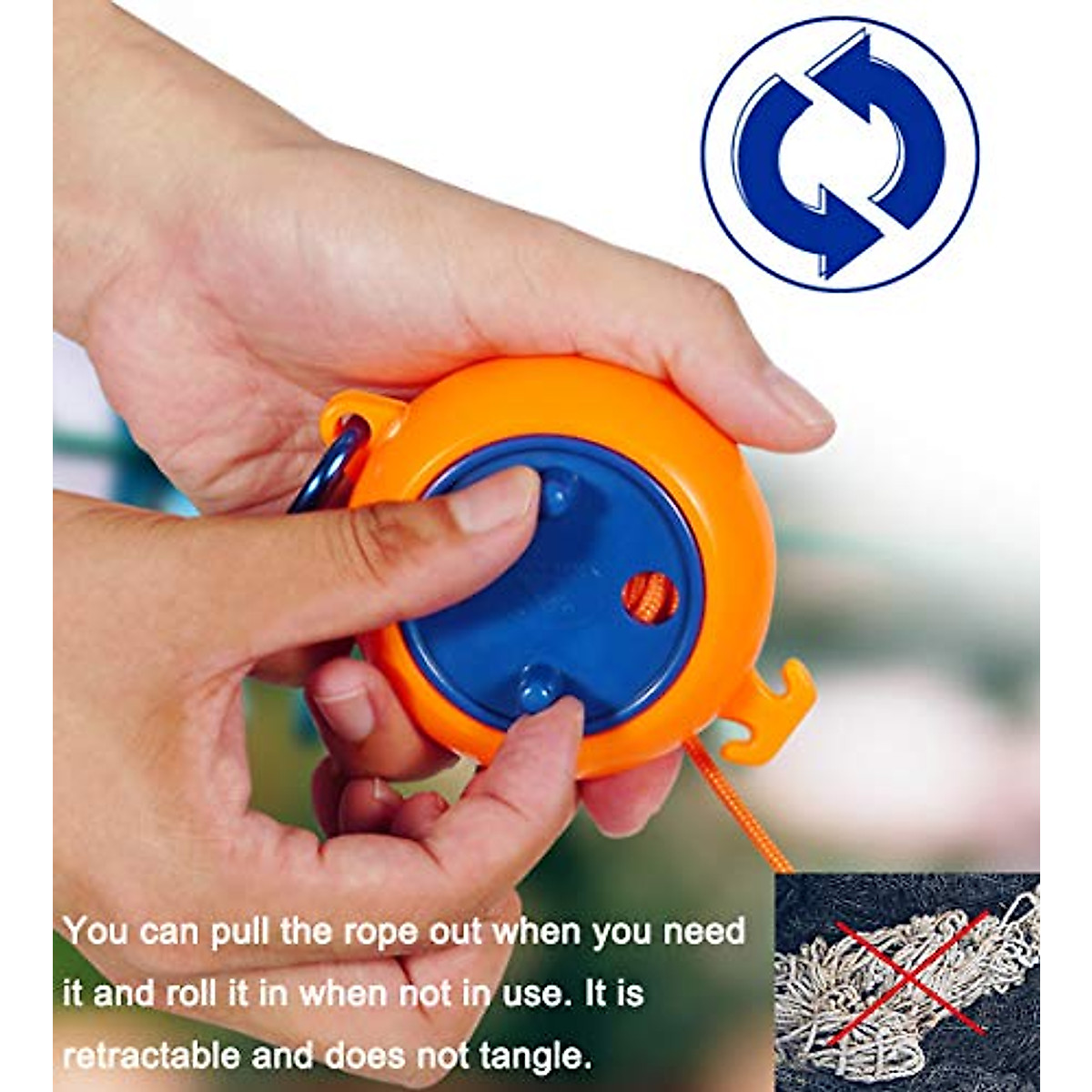 Medolli Portable Retractable Clothesline for Outdoor/Indoor, Travel, Camping, Backyard, Hotel, Adjustable Clothesline with 10 Windproof Clothespins, Multi-Functional, 26 ft