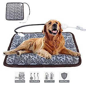 pimelu Pet Electric Blanket Waterproof, Anti-bite, Wear-Resistant, Temperature Constant Temperature, Winter Warm Heated Storage Heat Outdoor Indoor for Cats,Dogs