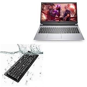 BoxWave Keyboard Compatible with Dell G15 Gaming (5515) (Keyboard AquaProof USB Keyboard, Washable Waterproof Water Resistant USB Keyboard for Dell G15 Gaming (5515) - Jet Black