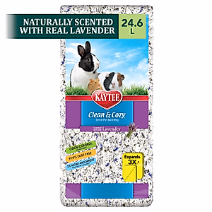 Kaytee Clean & Cozy Lavender Bedding For Pet Guinea Pigs, Rabbits, Hamsters, Gerbils, and Chinchillas, 24.6 Liters