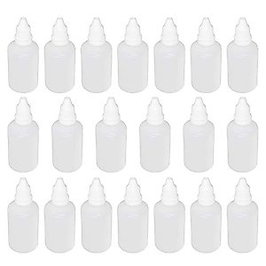 Othmro 1.7oz PE Lab Eye Plastic Dropper Bottles 20pcs, 50ml Squeezable Eye Liquid Dropper Thin Mouth Via of Liquid Sample Seal Storage Bottle with Childproof White Cap