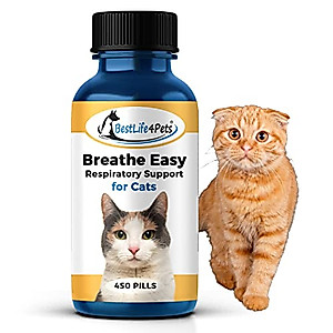 BestLife4Pets | Breathe Easy for Cat | Improve Your Cats Respiratory Systems and Breathing| Cat Antihistamine for Sneezing and Nose Congestion | 450 Pills