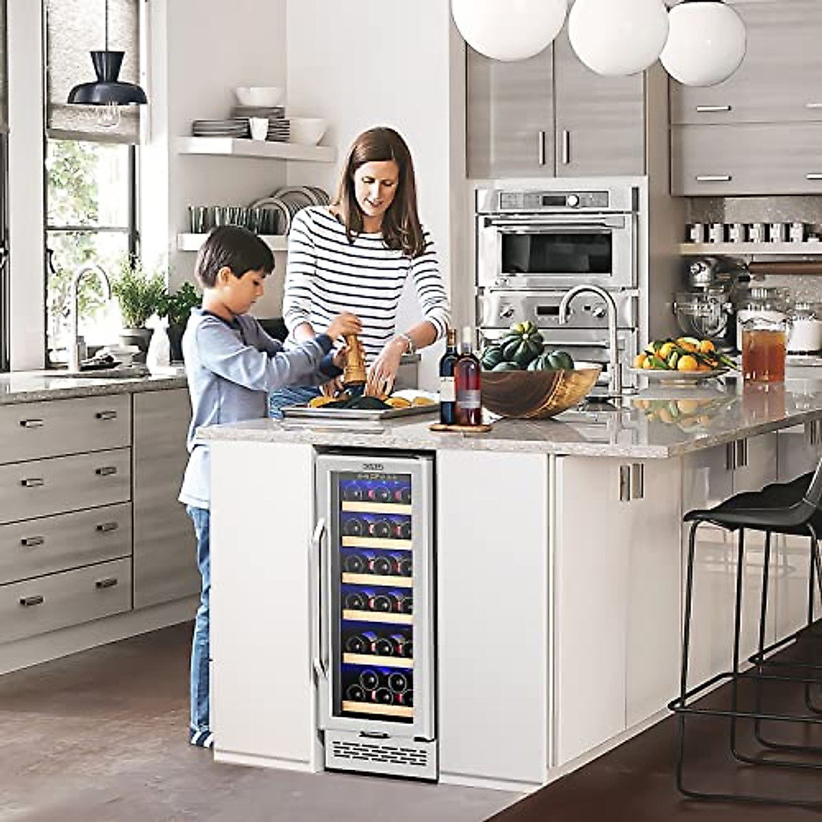 ROVRAk Wine Cooler Refrigerator 15 Inch 32 Bottle, Frost Free with Digital Temperature Control, Compressor Wine Cooler for Built-in or Freestanding