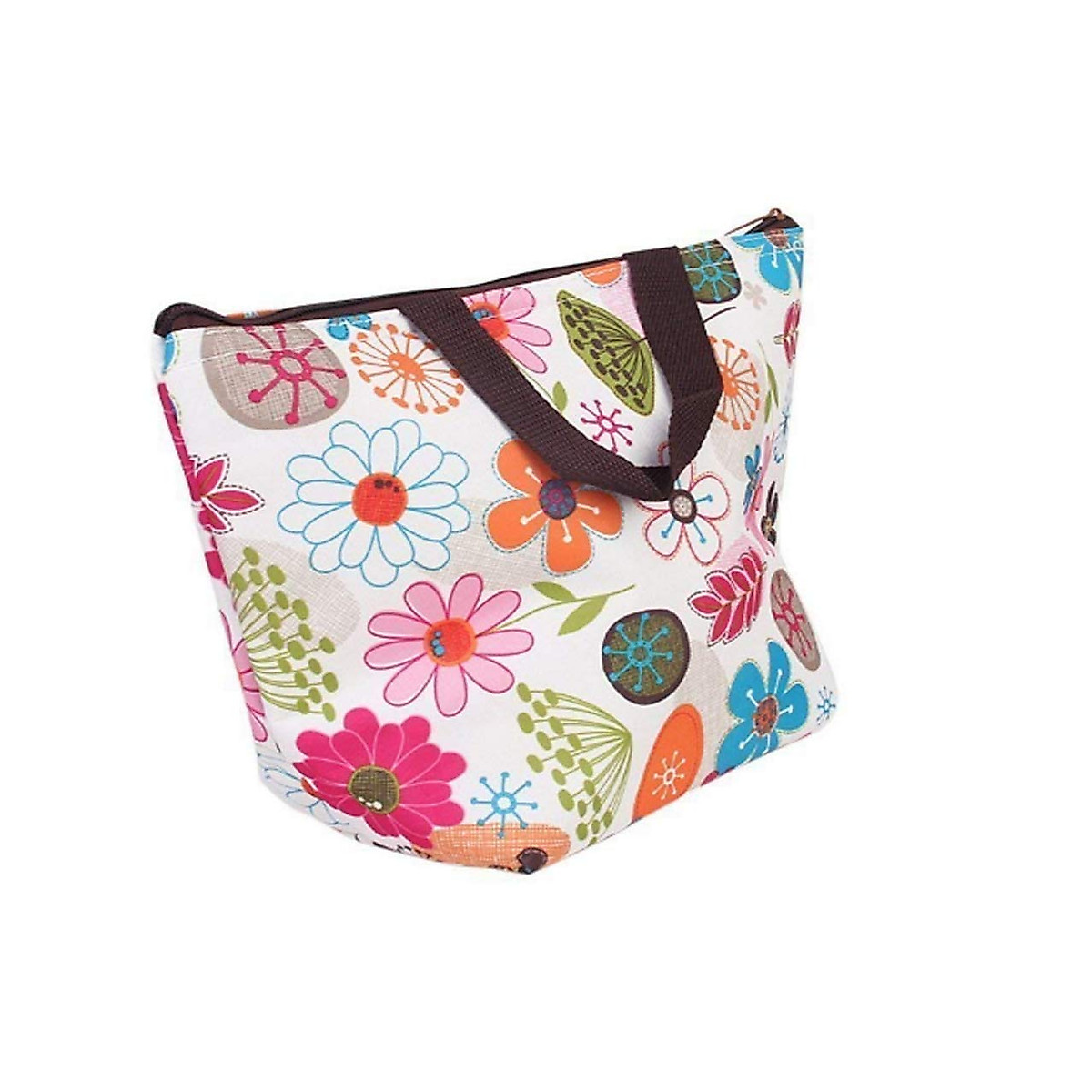 JASSINS Waterproof Picnic Insulated Fashion Lunch Cooler Tote Bag Travel Zipper Organizer Box,A70-Flower