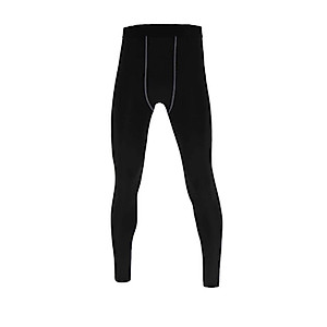Lanbaosi Boys & Girls Sports Thermal Compression Base Layer Legging/Tights, Black, 7