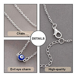 CLOACE Evil Eye Pendant Necklace Chain Necklaces Fashion Jewelry Gift for Women(Silver)