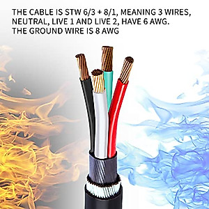 IHAYNER 50 Amp Generator Power Cord, 15 FT, Black Generator Extension Cord, 125V / 250V Generator Power Cord, NEMA 14-50P & SS2-50R & CS6364, Generator Cord, Twist Lock Connector
