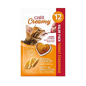Catit Creamy Lickable Cat Treat – Hydrating and Healthy Treat for Cats of All Ages - Assortment, 72-Pack