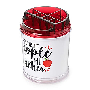 Teachers Gifts Desk Caddy Organizer - Best Teacher Appreciation Gift for preschool, elementary, middle, or junior high school. Great instructor gifts for women or men. (Red)