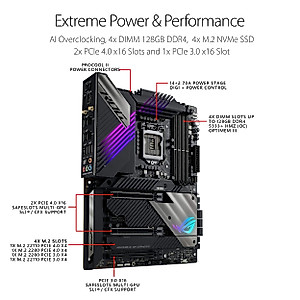 ASUS ROG Maximus XIII Hero (WiFi 6E) Z590 LGA 1200(Intel11th/10th Gen) ATX Gaming Motherboard (PCIe 4.0, 14+2 Power Stages, DDR4 5333+, 2x 2.5Gb LAN,Thunderbolt 4, 4X M.2/NVMe SSD, Aura RGB) (Renewed)