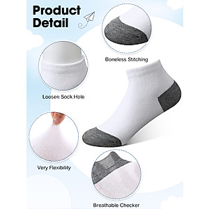 Foaincore 100 Pairs Kids Socks Bulk, Baby and Toddler Ankle and Low Cut Socks Half Cushion No Show Socks for Boys and Girls (White/Grey)