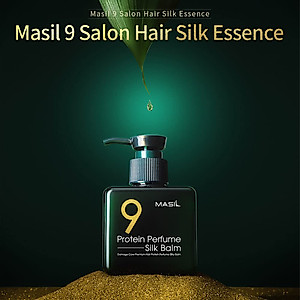 Masil 9 Conditioning Silk Protein Balm - Hydrating Smoothing Moisture Essence | Sulfate, Paraben & Silicone-Free | Anti-Frizz Treatment for Dry, Unmanageable, Damaged Hair (6.08 fl oz)