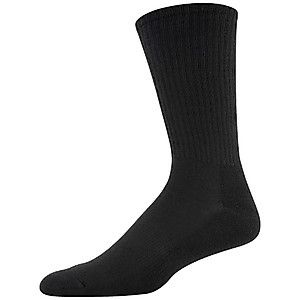 Gildan mens Performance Crew Socks, 12 Pairs Socks, Black, Large US
