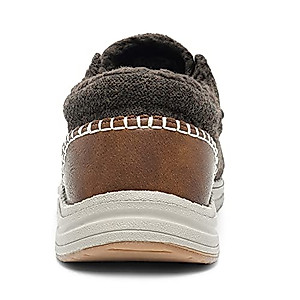 Bruno Marc Men's Slip-on Warm Loafers Faux Fur Lined Arch Support Lightweight Winter Shoes, Dark/Brown, SBLS2229M, Size 13