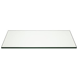 16" x 30" Rectangle Tempered Clear Glass Table Top - 3/8" Thick with Flat Polish Edge