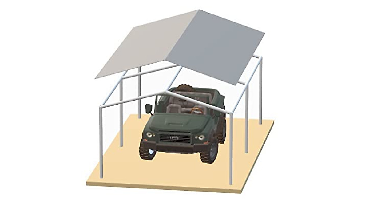 Heavy Duty Carport Canopy Cover 12x20 - Silver Tarp