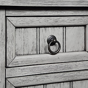 Convenience Concepts Kendra 3 Drawer Hall Table with Shelf, Wirebrush Light Gray