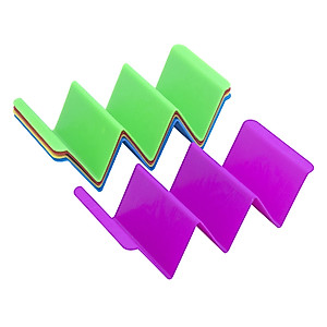 KZPA 5 Pcs Taco Holder Rack-Plastic Rainbow Coloerd Taco Tray, Taco Serving Platter
