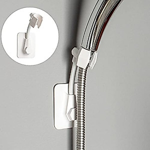 baixikly 2 Pcs Handheld Shower Head Holder Wall Mount 360 Degree Adjustable Removable Adhesive Shower Wall Mount Holder Shower Wand Holder Drill Free