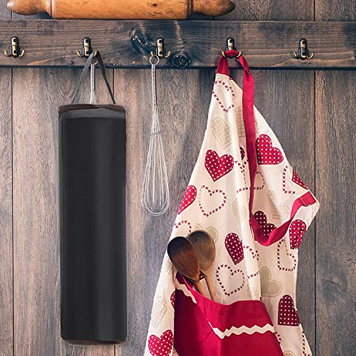 Outus 3 Pieces Plastic Bag Holder Folding Hanging Storage Grocery Bag Trash Bags Holder Organizer (Black)