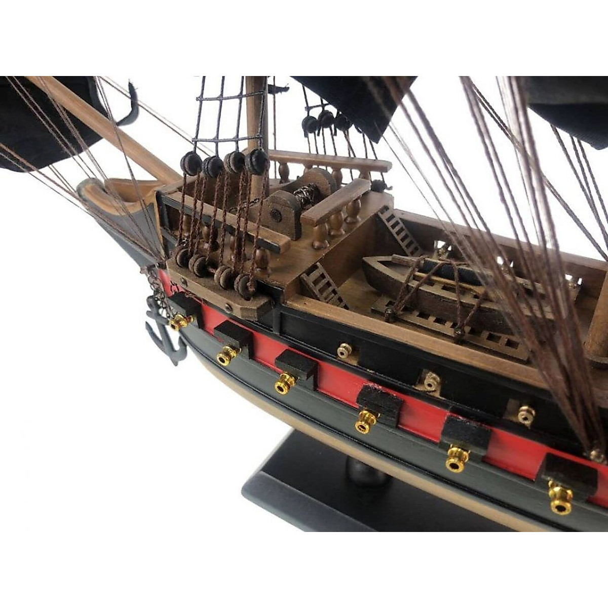 Handcrafted Nautical Decor Wooden Black Pearl Black Sails Limited Model Pirate Ship 26" - Decorative Boat