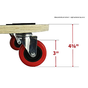 Move-It 3363 Premier 15-Inch Round Wood Platform Dolly, 530-lb Load Rating
