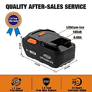 DSANKE R840085 18V 6000mAh Lithium Ion Battery Replacement for RIDGID 18V Battery R840087 R840083 R840084 R840086 AC840085 AC840087P Battery