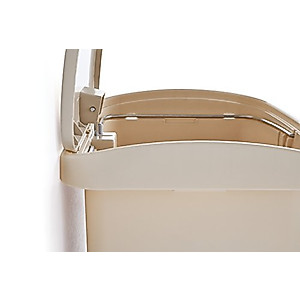 Rubbermaid Commercial Products 1883458 Streamline Slim Step-On Plastic Trash Garbage Can, 13 Gallon, Beige