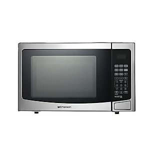 Emerson Radio MWI1212SS 1.2 Cu. Ft. 1000W Microwave Oven with Inverter Technology Stainless Steel Countertop/Built-in Design for Easy and Efficient Cooking