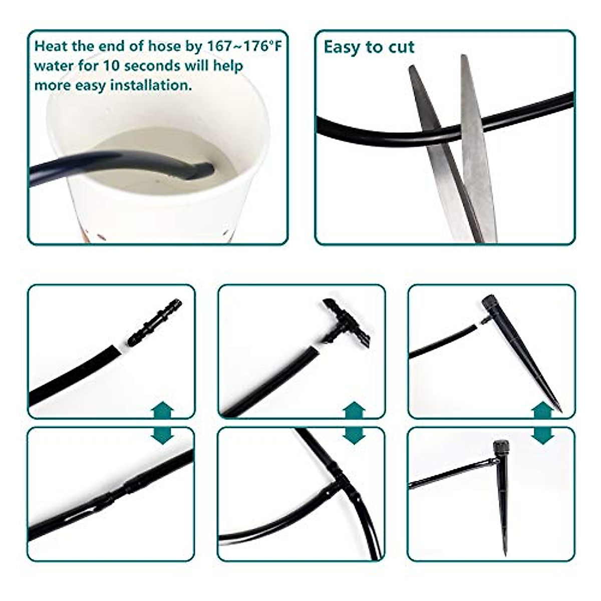 Daisypower 1/4 inch Blank Distribution Tubing Drip Irrigation Hose,50ft Soft Watering Tube for Small Lawn Garden Irrigation System