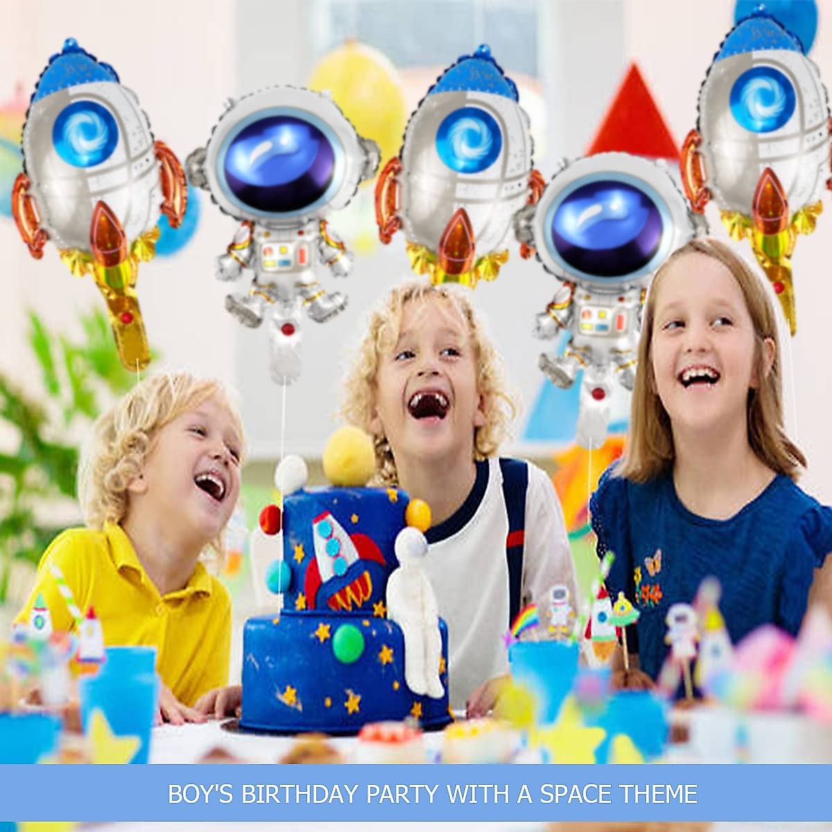 20Pcs Astronaut Aluminum Foil Balloons Outer Space Balloons Decoration for Outer Space Theme Party Kids Birthday Party Supplies Baby Shower