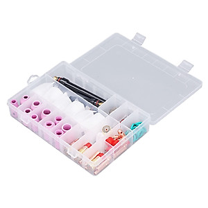 Welding Gun Consumables, Cutter Torch Nozzle Kit Glass Cups Good Compatibility Color O Rings for WP17 WP18 WP26 Welder