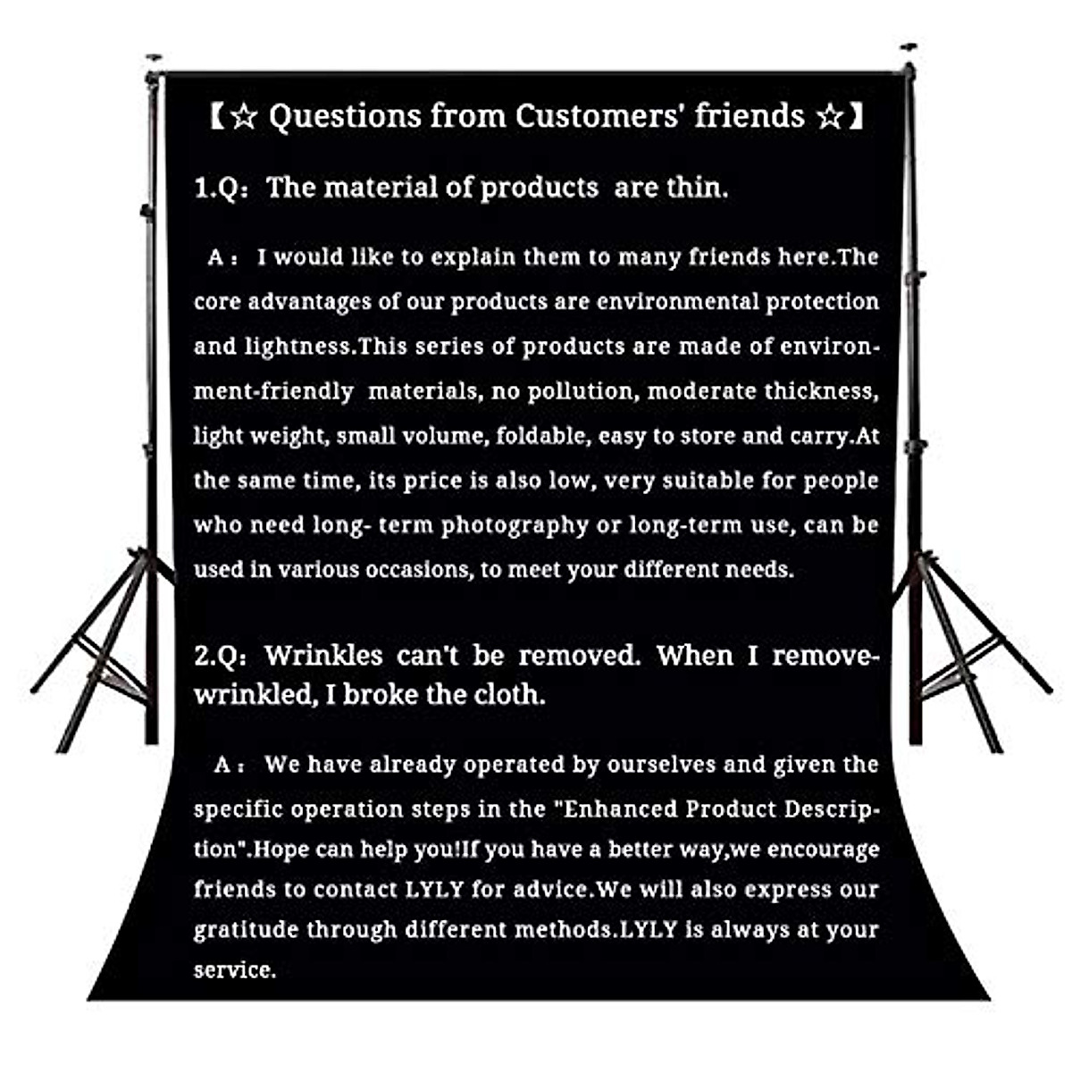 LYLYCTY County Background 5x7ft Non-Woven Fabric Solid Color Black Screen Photo Backdrop Studio Photography Props LY062