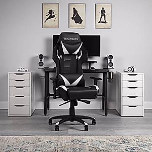 RESPAWN RSP-205 Racing Style Gaming Chair, Leather, White