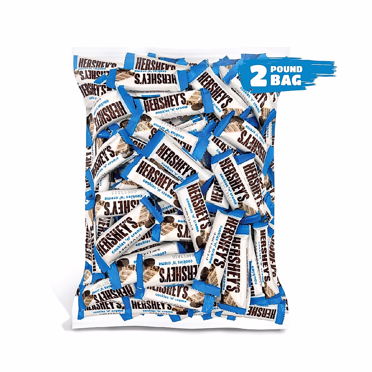 HERSHEY'S COOKIES 'N' CREME Bars, Snack Size Candy, Bulk Pack 2 Pounds (About 70 Count)