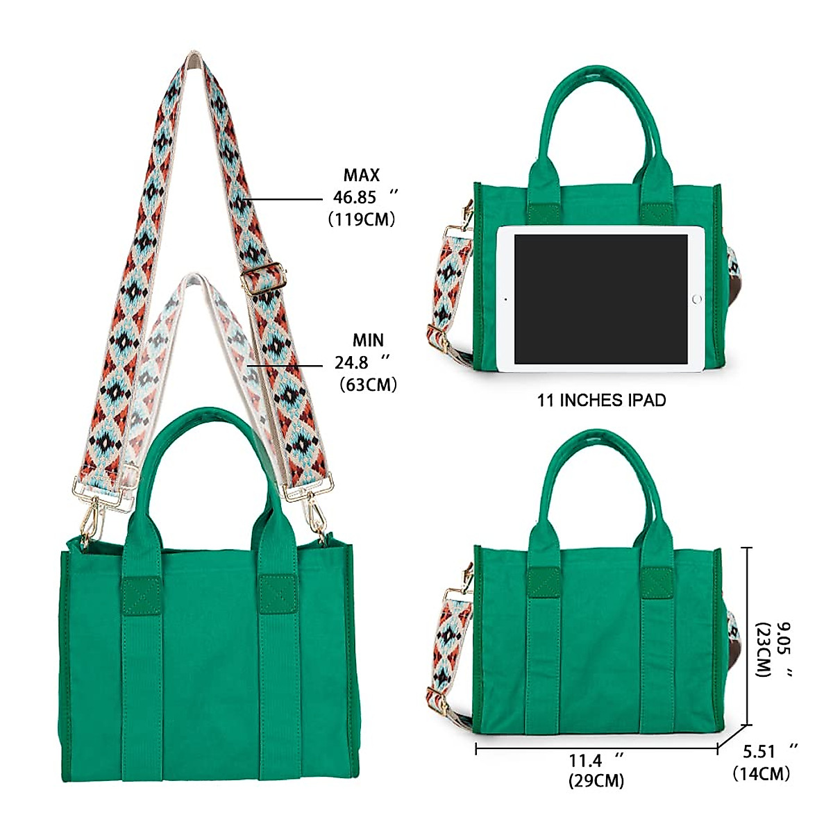 Canvas Tote Bag for Women Top Handle Handbag Crossbody Tote Bag for Women Canvas Tote Bag with Zipper Trendy Shoulder Bag Everything Tote Bag with Adjustable Strap