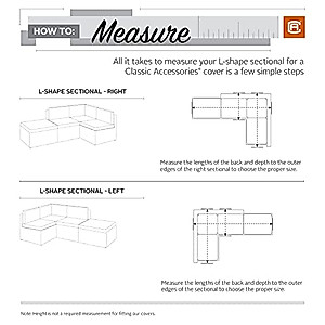 Classic Accessories Storigami Water-Resistant 104 Inch Easy Fold Patio Left-Facing Sectional Lounge Set Cover, Goat Tan, Patio Furniture Covers