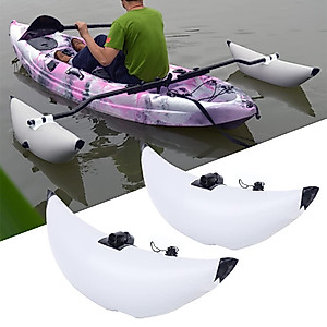 2PCS Inflatable Outriggers, Kayak Outrigger Inflatable Fishing Boat Stabilizer Pontoon Float Tube Kit