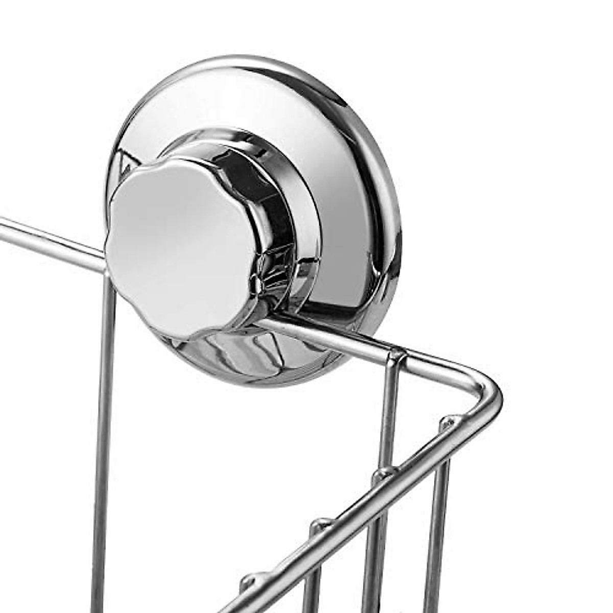 iPEGTOP L-7 Adhesive Suction Cup Deep Caddy Bath Organizer Wall Shelf for Large Shampoo Shower Gel Holder Bathroom Accessories Storage-Rustproof 304 Stainless Steel, 2-Pack, 2 Count