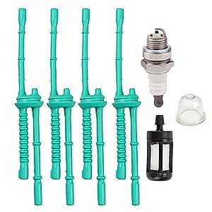 Powtol (Pack of 4 4140 358 7702 Fuel Line + Fuel Filter Primer Bulb for STIHL FS38 FS45 FS46 FS55 FS55R FS90 FS90R KM55R KM110R HT101 HL45 MM55 FS100 FS110 FS130 Trimmer Weed Eater
