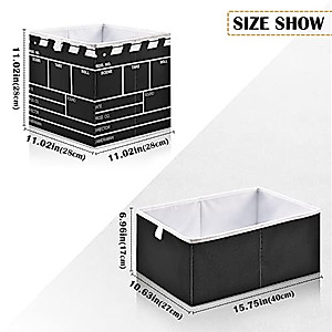 DOMIKING Film Clap Board Storage Bins for Closet Shelves Bedroom Foldable Fabric Storage Basket with Sturdy Handle Organization Baskets Cubes 11 Inch