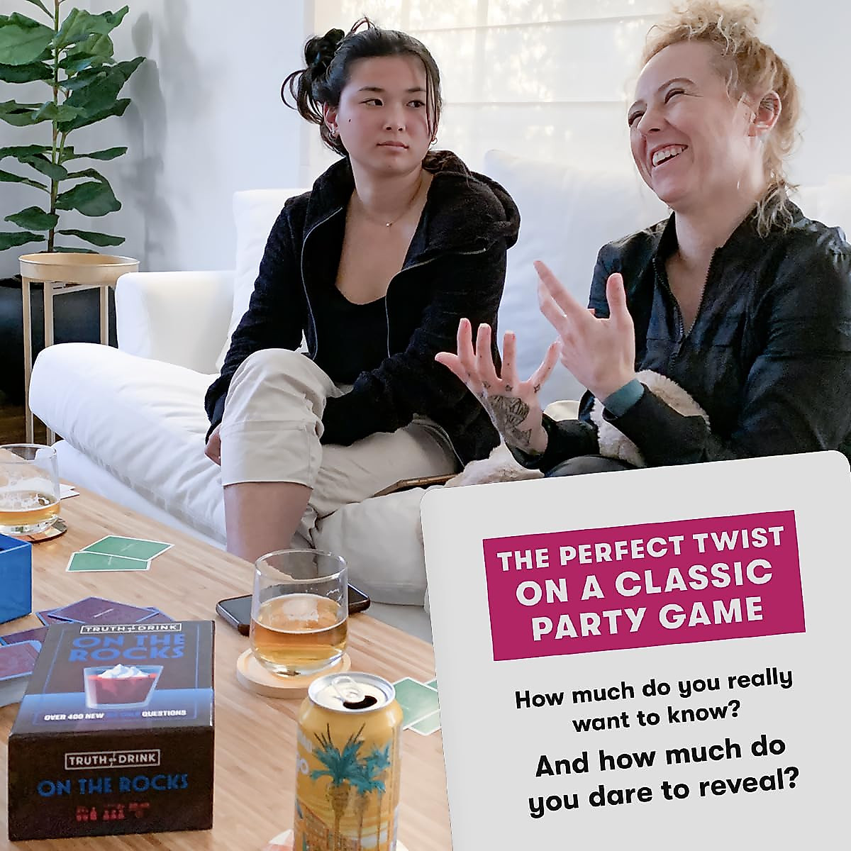 Truth or Drink: On The Rocks Edition by Cut – Explore Deep Thoughts and Beliefs with 400+ Intriguing Icebreaker Questions (Stand-Alone or Expansion Pack)