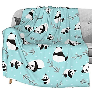 Delerain Panda Flannel Fleece Throw Blanket 50"x60" Living Room/Bedroom/Sofa Couch Warm Soft Bed Blanket for Kids Adults All Season