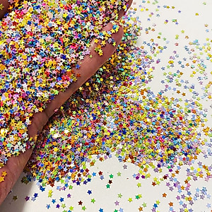 12000 Pieces 3mm Holographic Star Party Glitter PVC Confetti for Arts & Crafts Wedding Bridal Shower Birthday Valentines Party Decorations (Mixed Color)