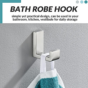 APLusee Brushed Nickel Towel Hook, 304 Stainless Steel Versatile L Shape Clothes Holder, Practical Bathroom Kitchen Storage Hanger, Wall Mounted