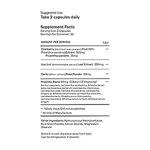 Rae Wellness Vaginal Balance Capsules - Natural Vaginal Health and Urinary Tract Supplement with Cranberry, Probiotics, Garlic and More - Vegan, Non-GMO, Gluten-Free - 60 Caps (Pack of 1)