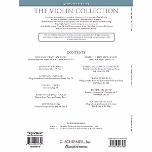 The Violin Collection - Intermediate Level Book/Online Audio (G. Schirmer Instrumental Library)