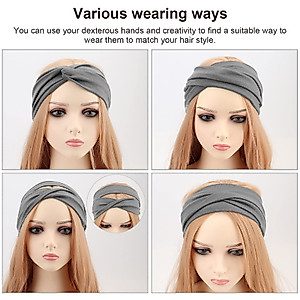 DRESHOW 4 Pack Headbands for Women Yoga Knotted Headbands Elastic Criss Cross Hair Accessories Sports Head Wrap Non Slip