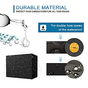 Schleuder Outdoor Swing Cover, Porch Swing Cover Waterproof, Patio Swing Covers with Double Zipper, Swing Covers for Outdoor Furniture 420D Oxford Fabric - Black (87 * 49 * 67inch)